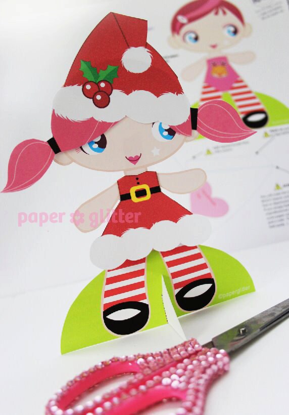 Printable Paper Dolls for Christmas Holiday Season With - Etsy