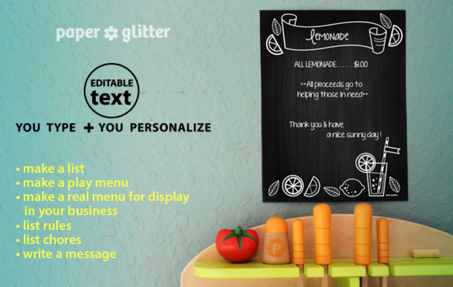 Lemonade Stand Chalkboard Art Poster Paper Printable - Could Use for ...