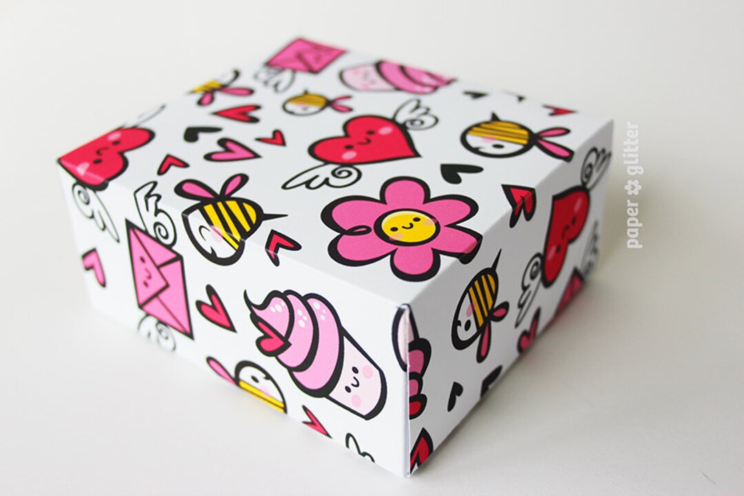 Valentine Printable Gift Wrapping Paper or Book Cover PDF DIY Paper ...