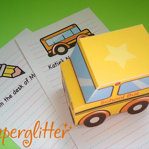 School Bus Favor Box Truck Paper Craft Toy for Back to School - Etsy