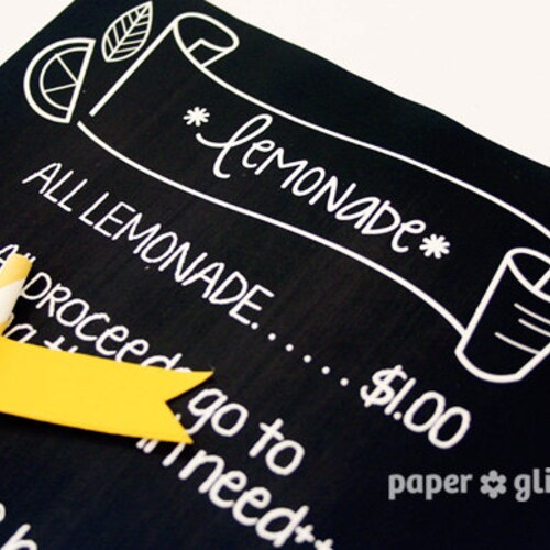 Lemonade Stand Chalkboard Art Poster Paper Printable Could - Etsy