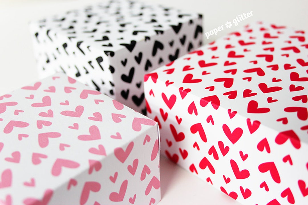 Valentine Hearts Printable Gift Wrapping Paper or Book Cover PDF, 24 X ...