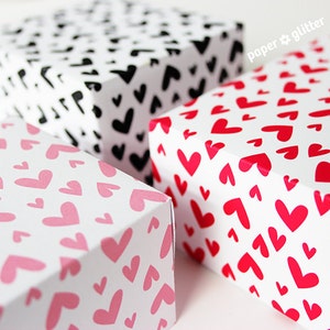 Valentine Hearts Printable Gift Wrapping Paper or Book Cover PDF, 24 X ...