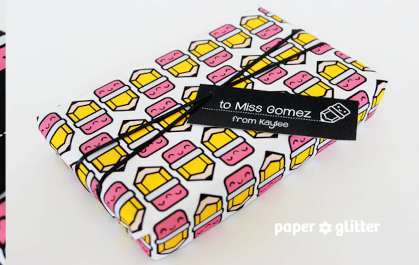 Printable Gift Wrapping Idea Paper School or Teacher Pencil - Etsy