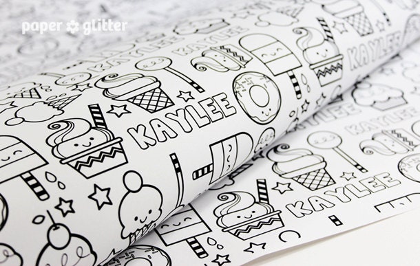 Printable Gift Wrapping Paper With Name or Book Cover PDF Editable Text ...