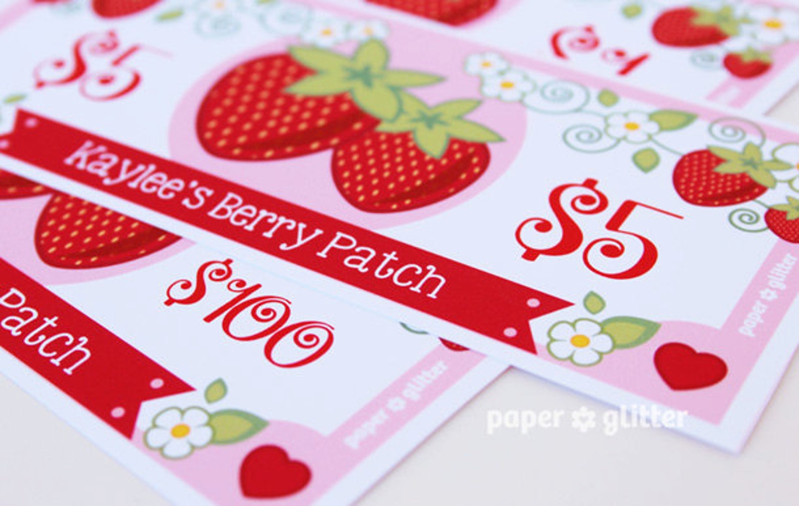 Strawberry Play Money Toy or Party Favor Printable PDF - Etsy