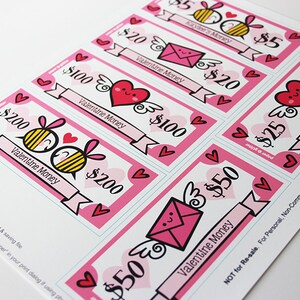 Valentine Paper Toy Money or Gift Certificate Printables DIY Paper ...
