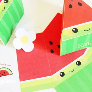 Watermelon Slice Paper Cake Favor Baking Party Box Printables RED ...
