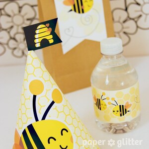 Bee Bumble Bee Printable Party Kit Yellow Black With Invitations and ...