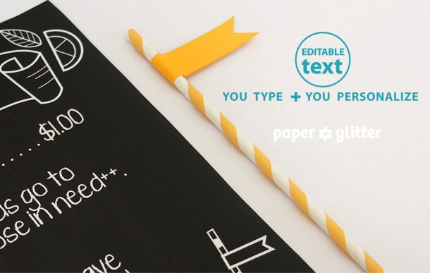 Lemonade Stand Chalkboard Art Poster Paper Printable Could - Etsy