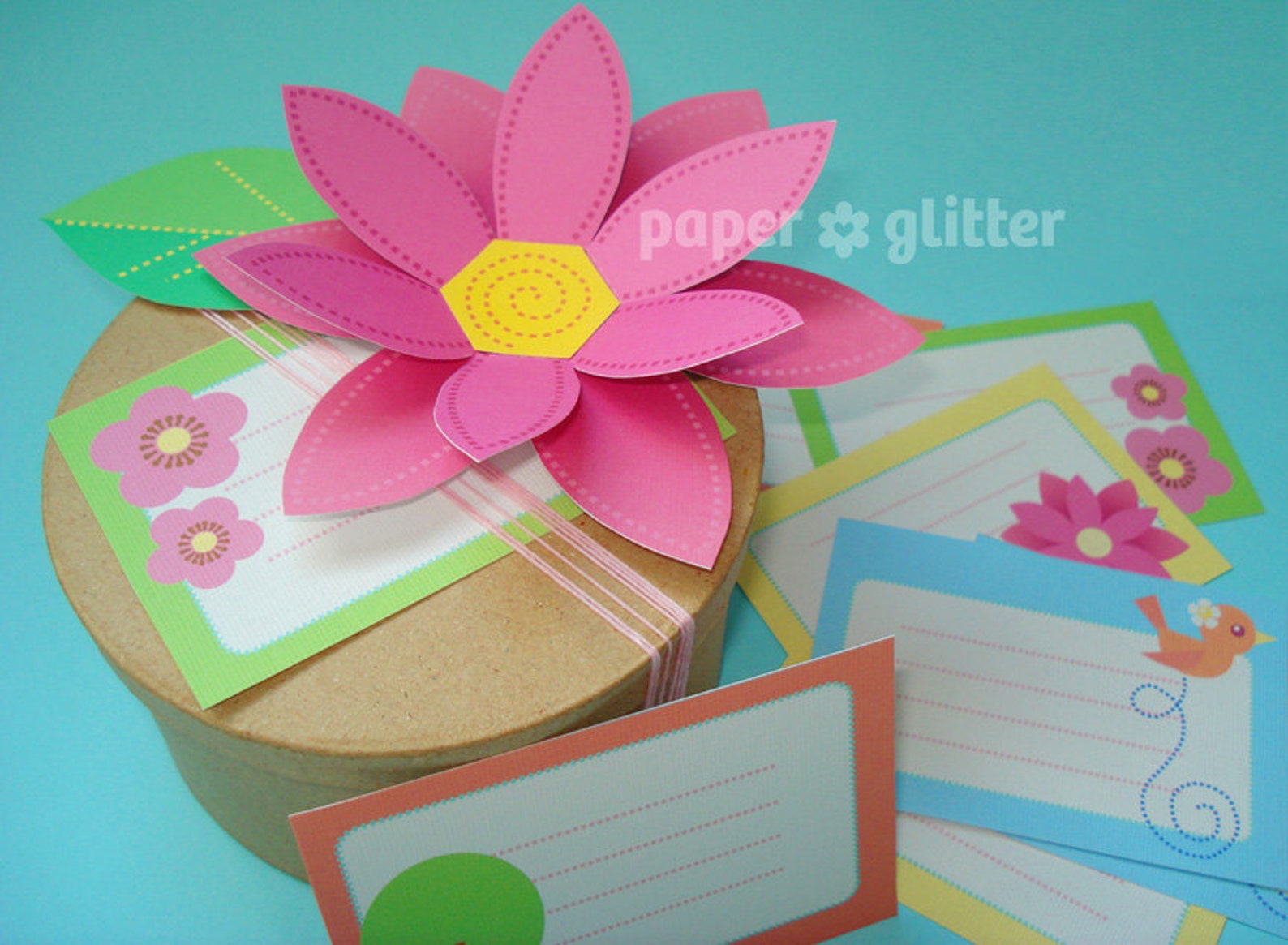 Paper Flowers Rainbow Paper Craft Set - 2 Sizes - Printable PDF 0043 - Etsy