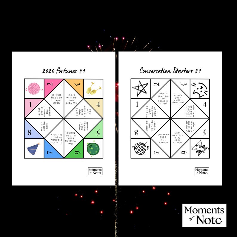 New Years Eve Game Fortune Teller Printable Cootie Catcher Party Games ...