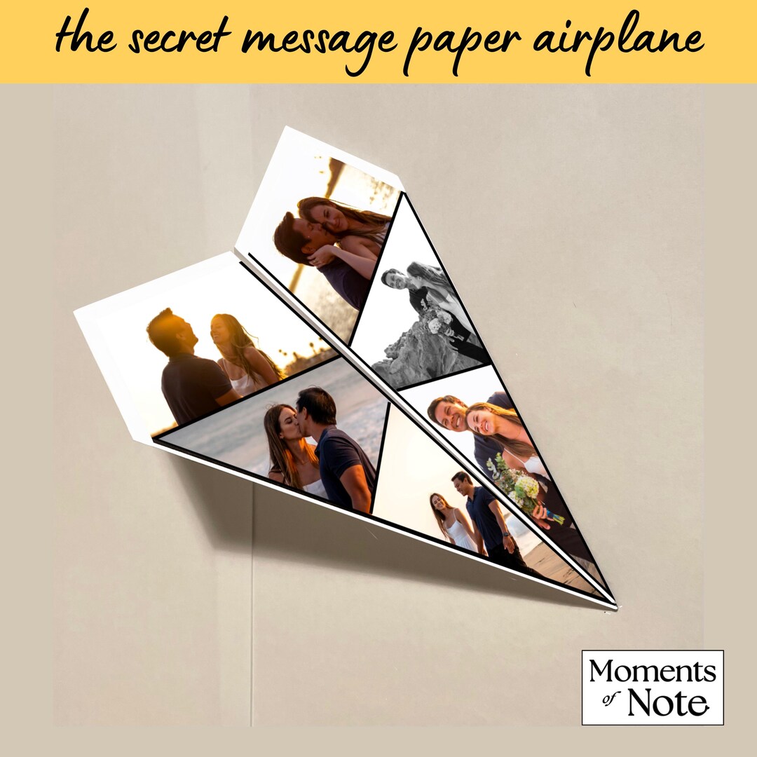 Printable Paper Airplane Valentines, Valentines Day, DIY Photo Collage ...