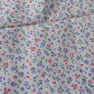 Vintage PETER PAN All Over Pink & Purple Flowers on Dotted Mauve ...