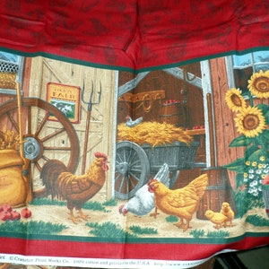 Vintage Farm Yard Rooster Print Fabrics/vip Cranston Print Works Co ...