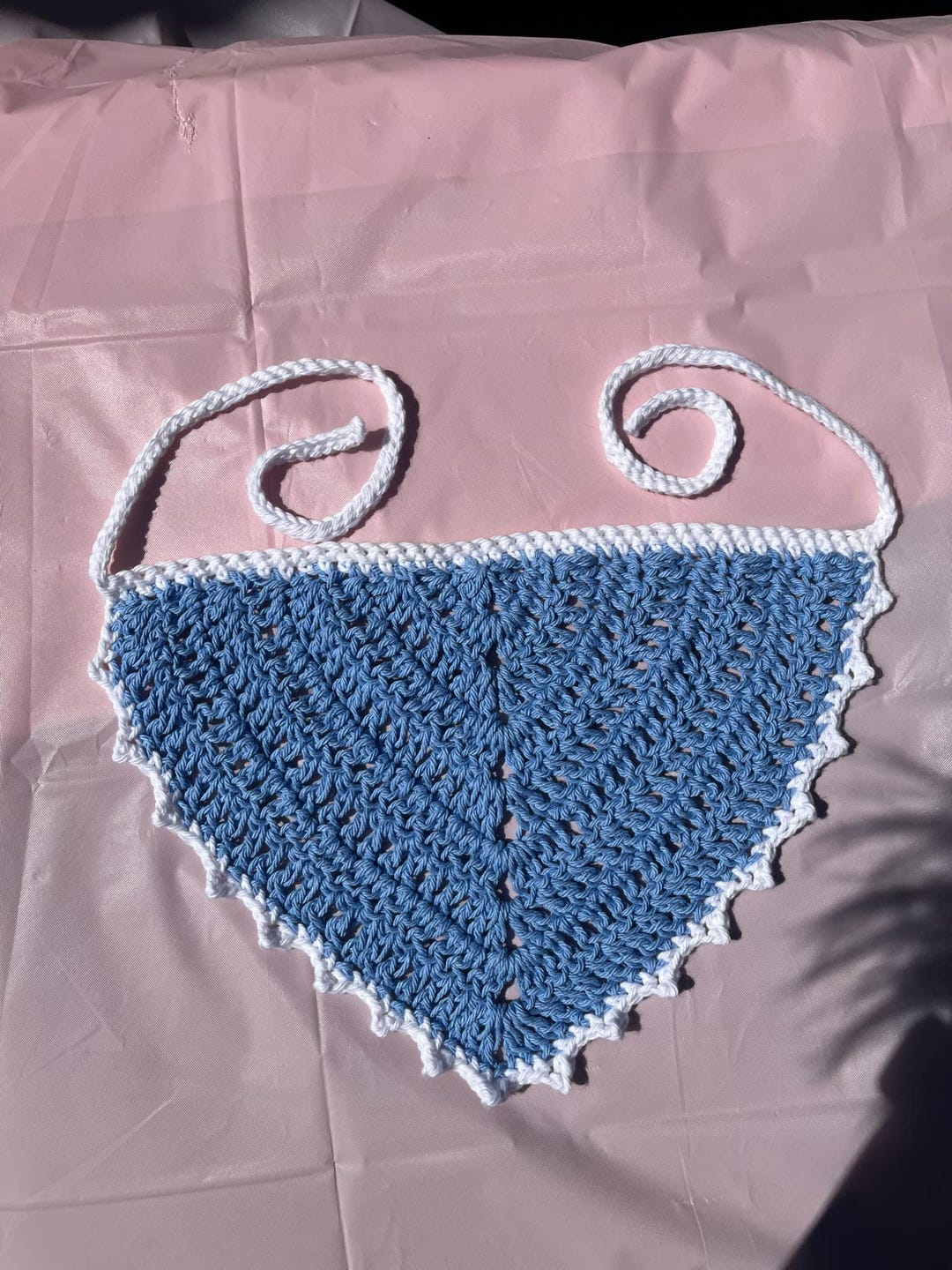 Periwinkle Crochet Head Bandana- Boho Headband- Bandana- Hair ...