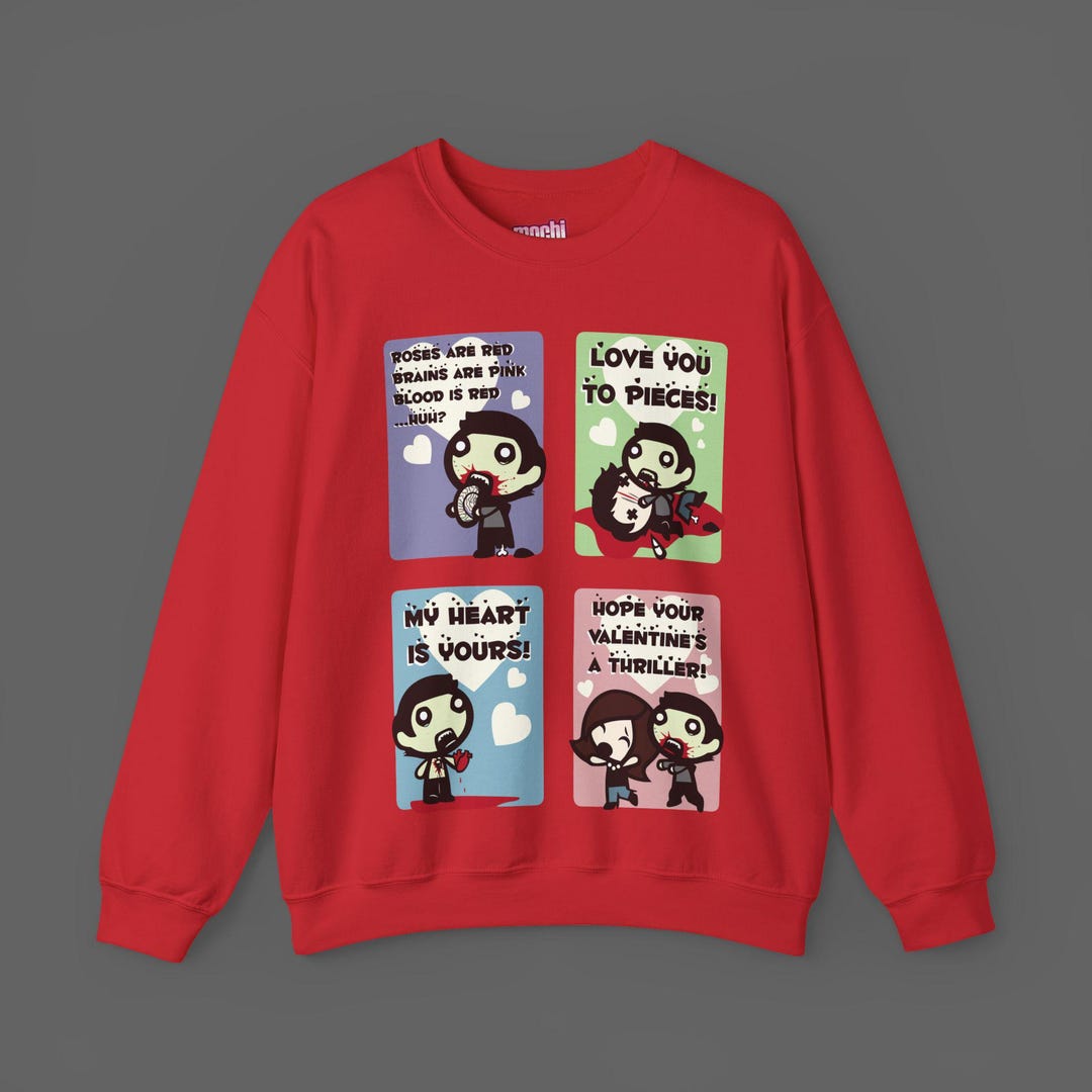 Zombie Valentine Sweatshirt - Emo Scene Fashion Harajuku Long Sleeve ...
