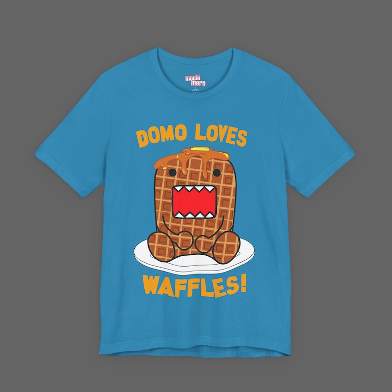 Domo Loves Waffles T-shirt - Scene Emo Y2K Fashion Unisex Tee, Domo Kun ...
