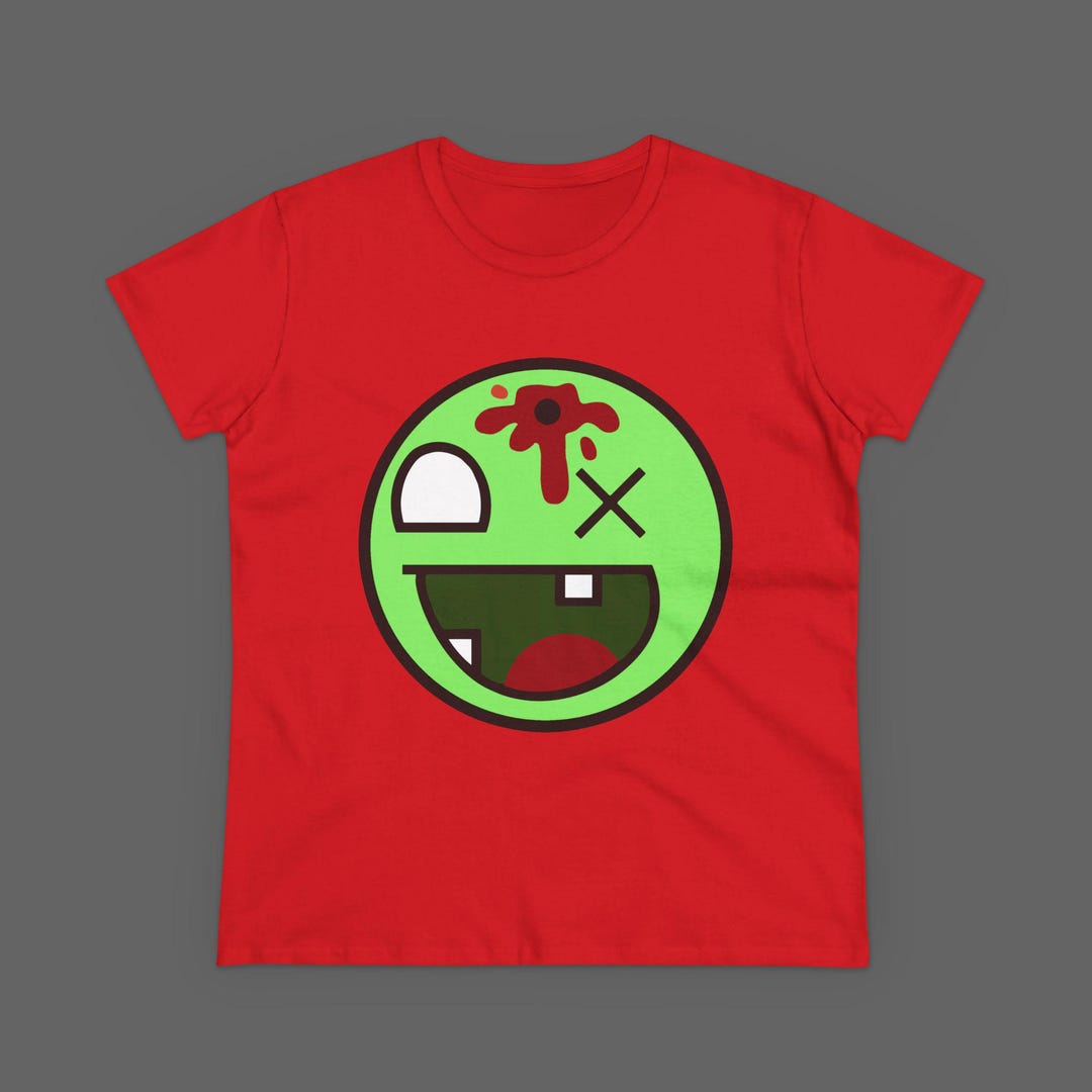 Epic Face Tee - Woman Size Zombie Awesome Face Shirt - Scene Emo Style ...