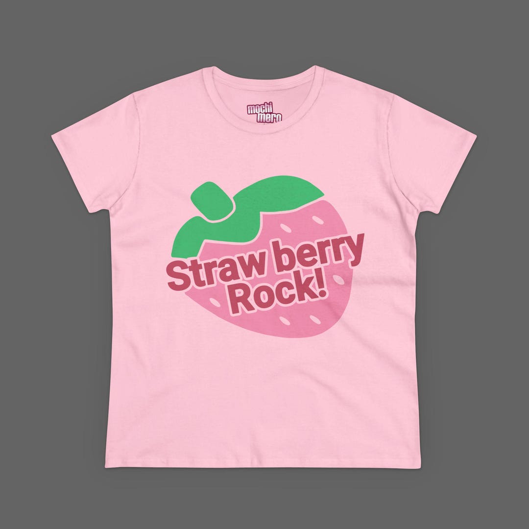Strawberry Rock! Tee - Woman Size Cutecore T-shirt - Pinkcore Japanese ...