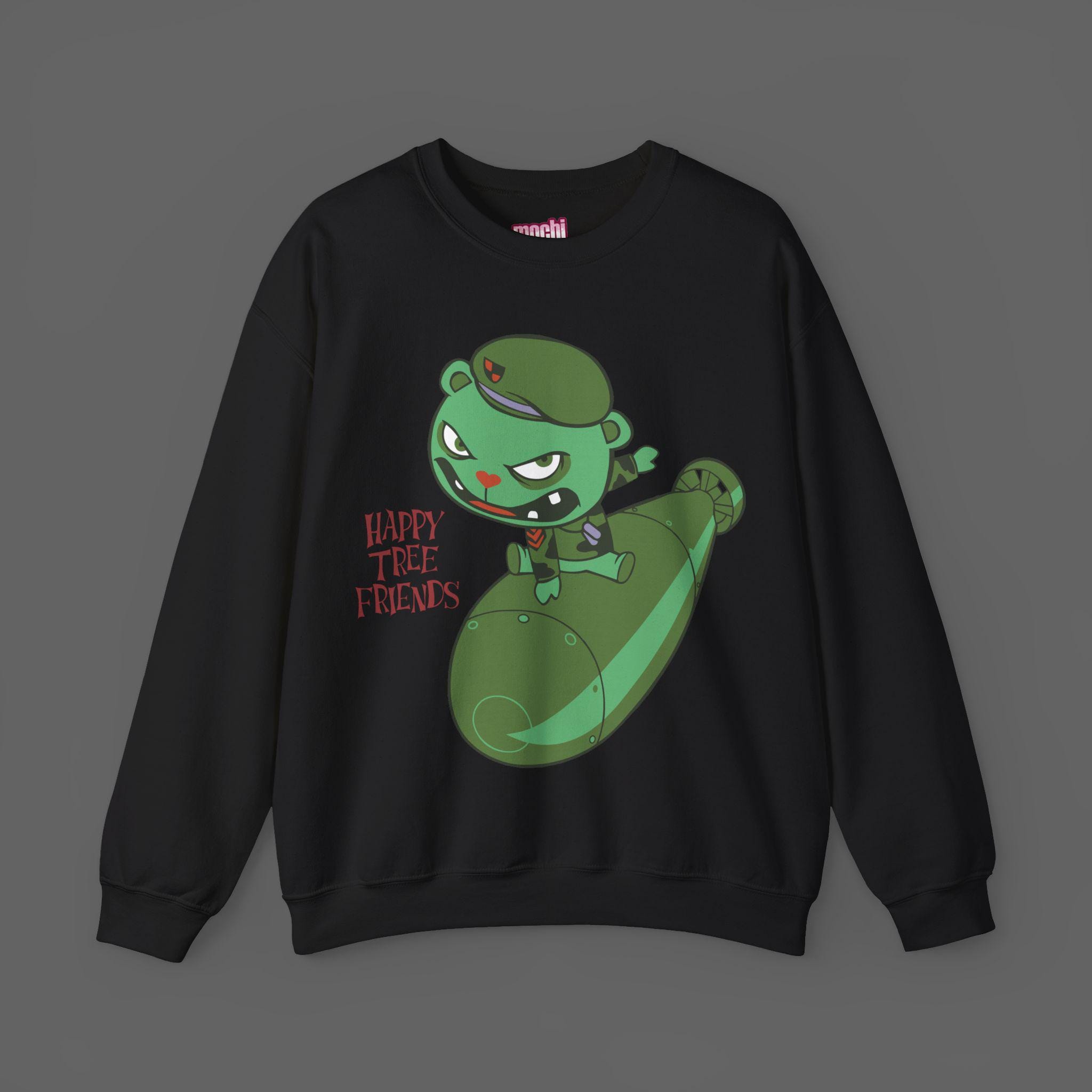 HTF Happy Tree Friends Sweatshirt - Flippy Military Cartoon Long ...