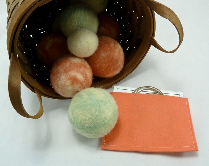 Indoor Bocce Ball Set, Mint and Salmon 100% Wool, Soft Wool Balls ...