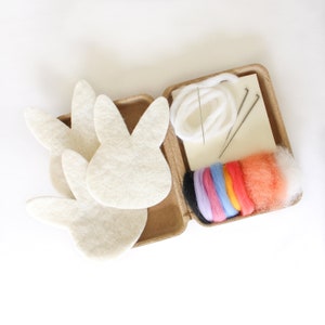 Mini DIY Felt Bunny Felting Kit, Easter Basket Gift, Kid Friendly ...
