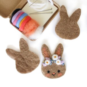 Mini DIY Felt Bunny Felting Kit, Easter Basket Gift, Kid Friendly ...