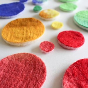 100% Wool Felt Circles, Small Batch Colorful Craft Felt, Bright ...