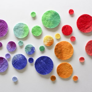 100% Wool Felt Circles, Small Batch Colorful Craft Felt, Bright ...