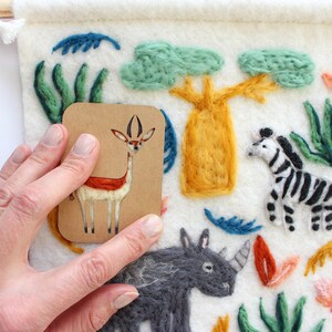 8x8 Inch Safari Theme Wall Hanging Felting Kit, Wool Felt Sign With ...