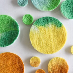 100% Wool Felt Circles, Small Batch Colorful Craft Felt, Bright ...