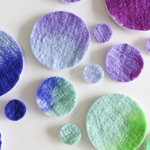 100% Wool Felt Circles, Small Batch Colorful Craft Felt, Bright ...