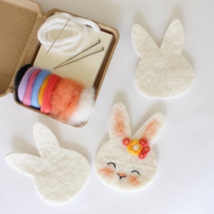 Mini DIY Felt Bunny Felting Kit, Easter Basket Gift, Kid Friendly ...