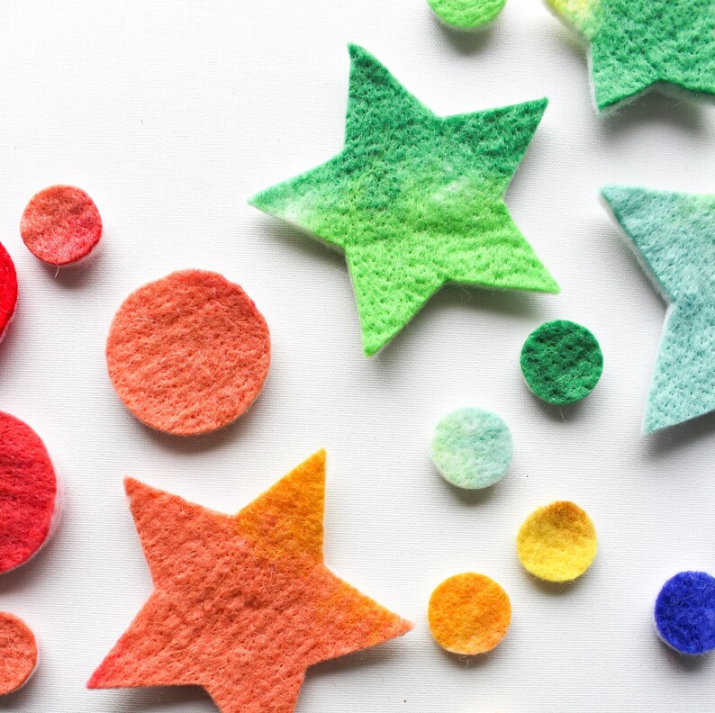 Wool Felt Stars and Circle Pack Small Batch Craft Felt - Etsy
