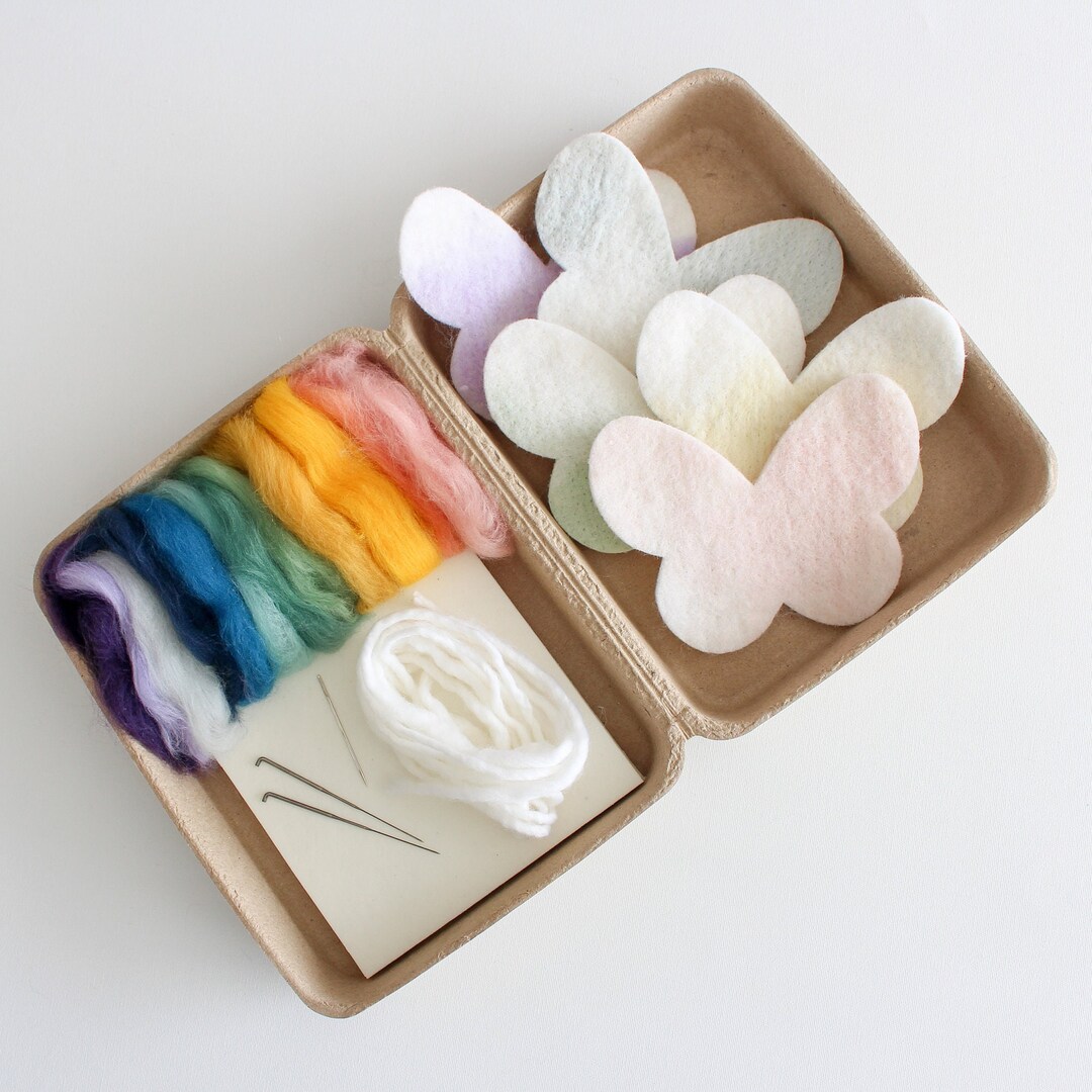 DIY Felt Large Butterfly Felting Kit, Garland or Ornament Wool ...