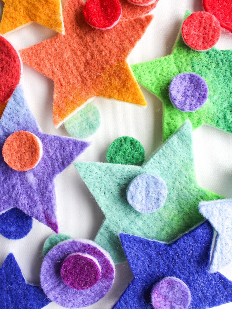 Wool Felt Stars and Circle Pack Small Batch Craft Felt - Etsy