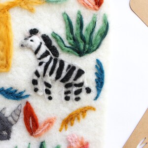 8x8 Inch Safari Theme Wall Hanging Felting Kit, Wool Felt Sign With ...