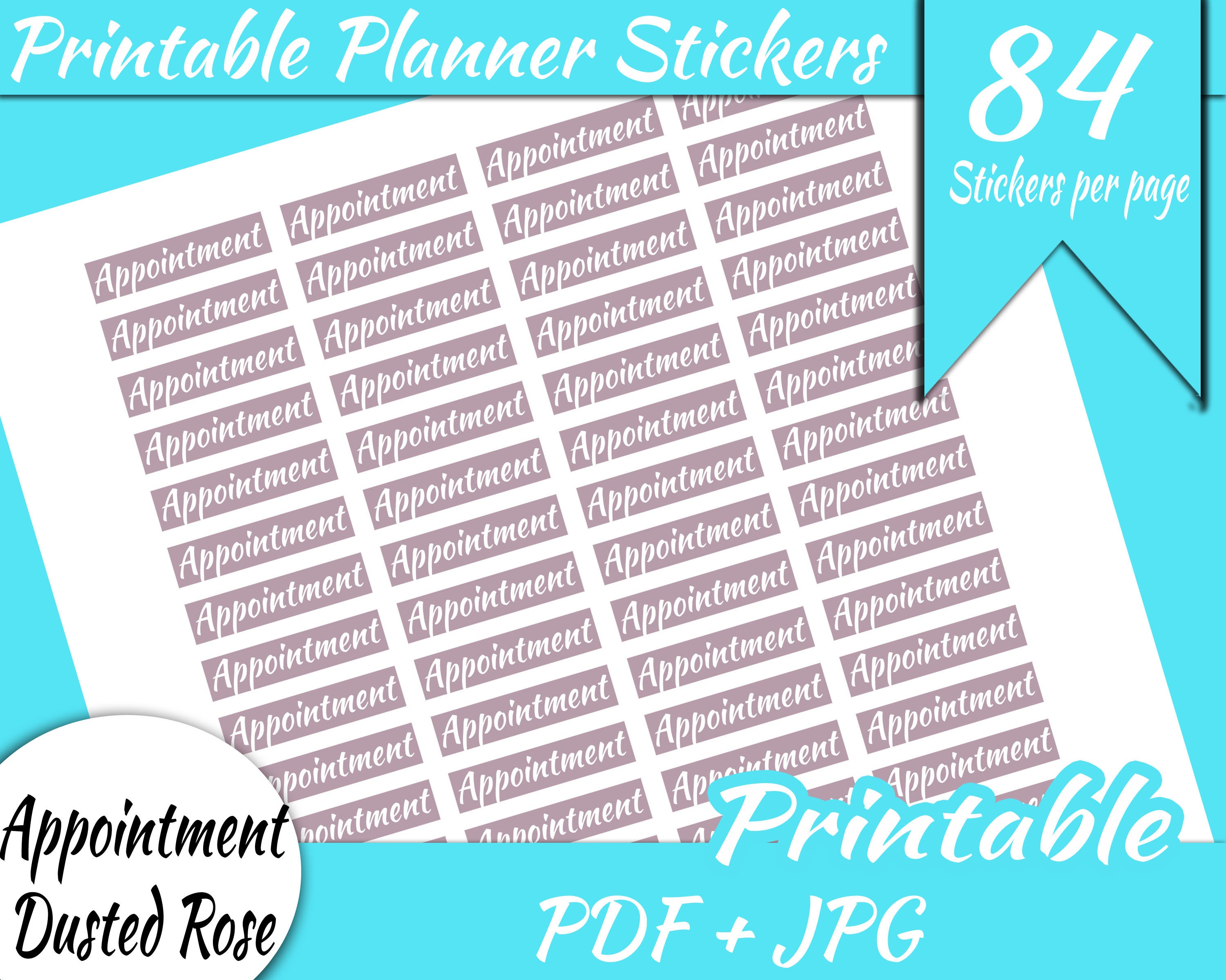Appointment Printable Header Stickers INSTANT DOWNLOAD Mdn - Etsy
