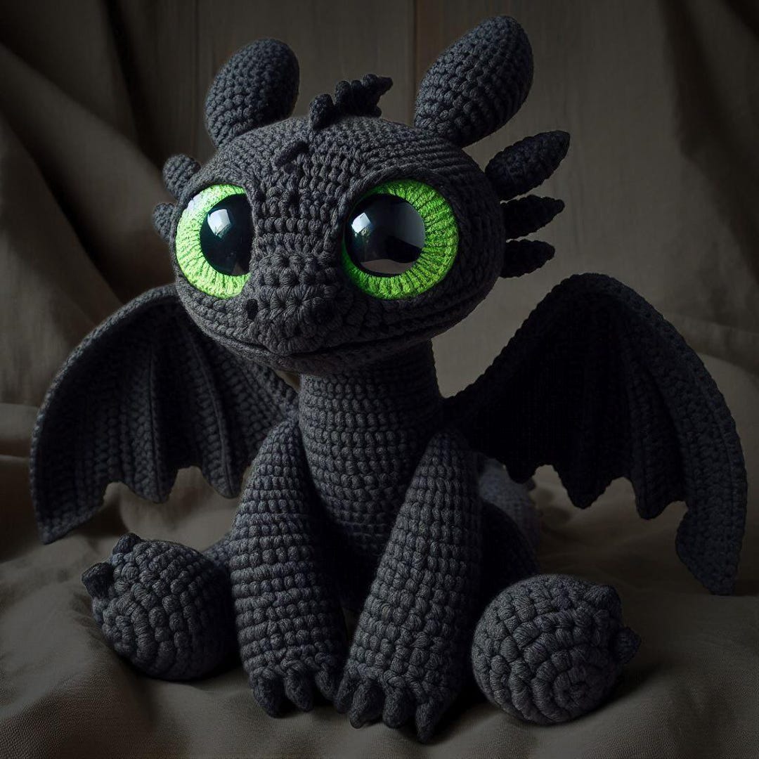 Toothless Dragon Crochet Pattern: Amigurumi PDF Tutorial (US Terms) - Etsy