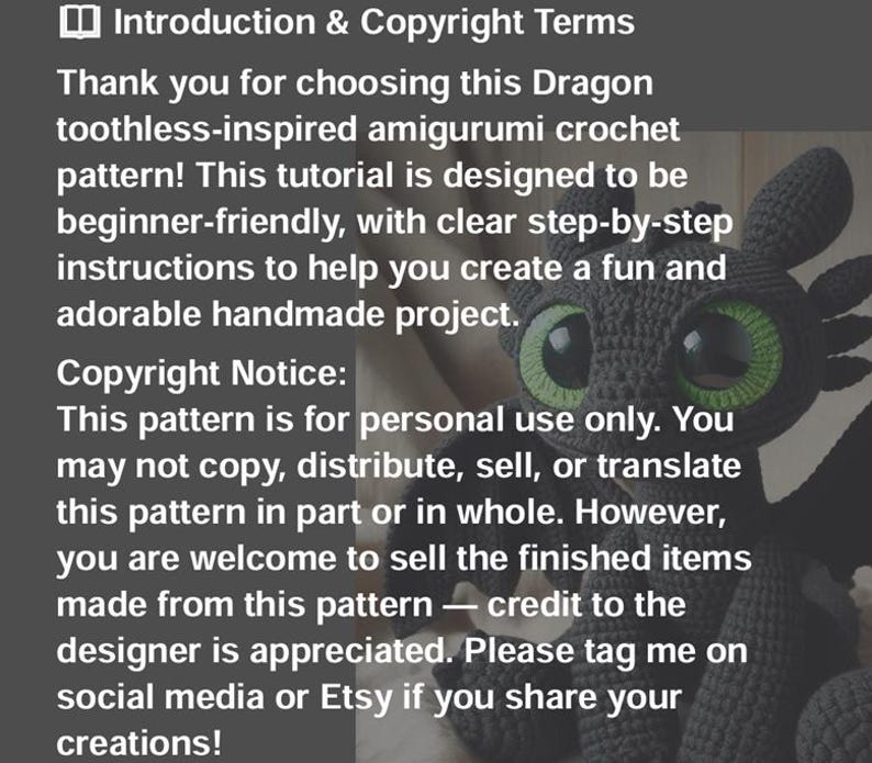 Crochet Pattern for Black Dragon PDF English, Beginner Amigurumi, Easy Crochet Pattern, Cute ...