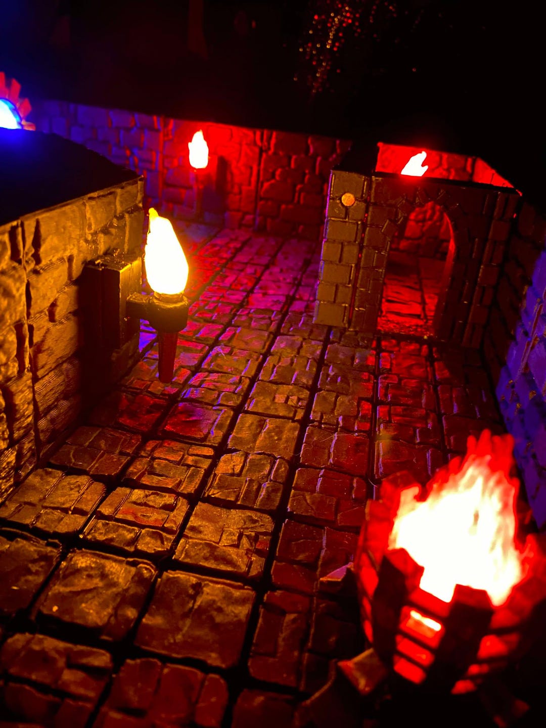 Light up Fire Torch DND Tiles Modular Design Magnetic Tiles Accessories ...