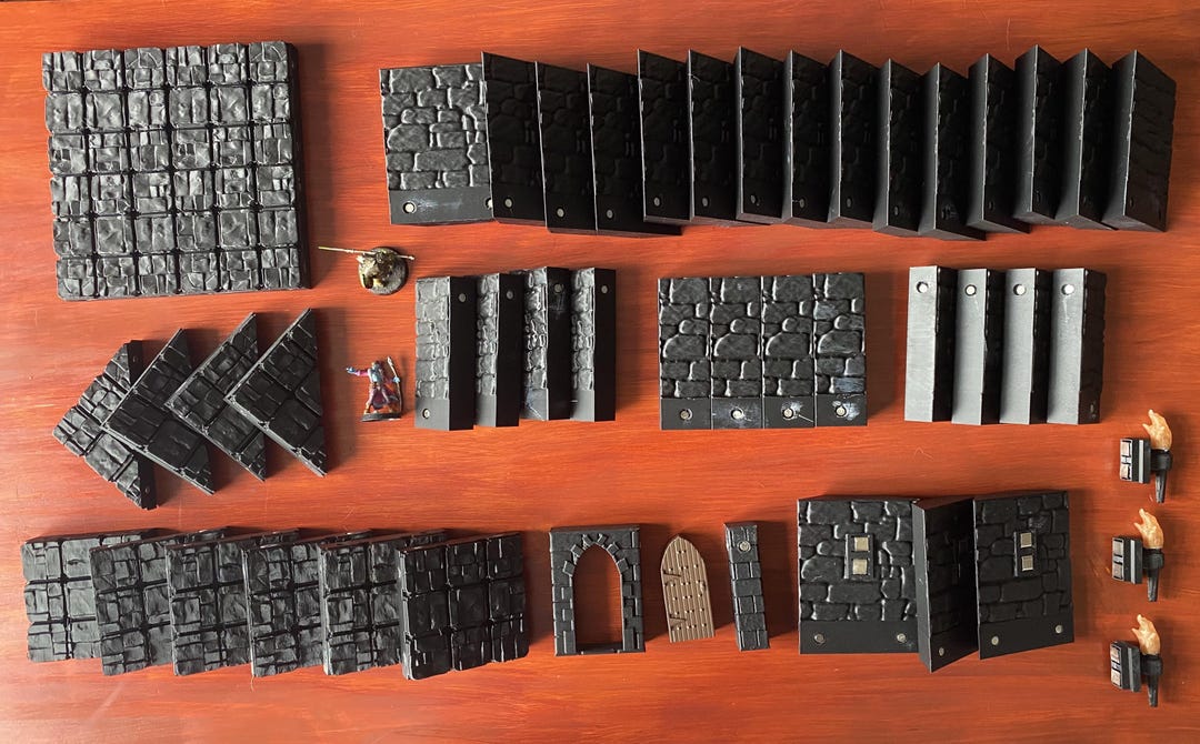 Modular Magnetic Dungeon Tiles Bundle 8 | Unpainted Scatter Terrain Set ...