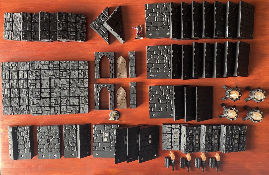 Modular Magnetic Dungeon Tiles Bundle 2 | Unpainted Scatter Terrain Set ...
