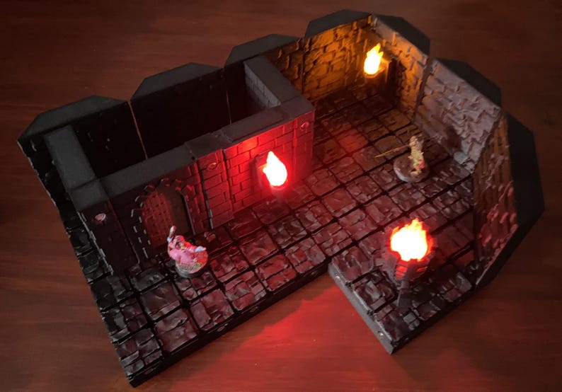 Light up Fire Torch DND Tiles Modular Design Magnetic Tiles Accessories ...