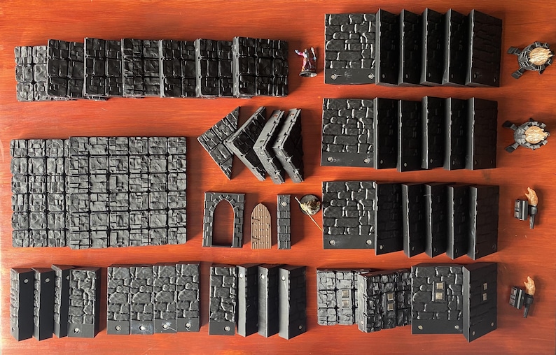 Modular Magnetic Dungeon Tiles Bundle 1 | Unpainted Scatter Terrain Set ...