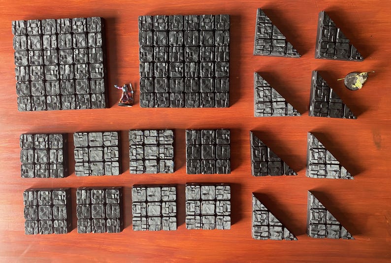 Modular Magnetic Dungeon Tiles Bundle 7 | Unpainted Scatter Terrain Set ...