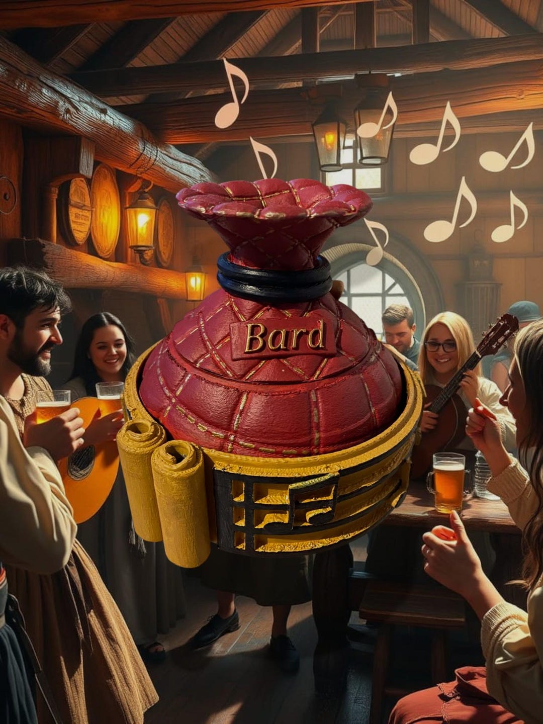 3D Printed Hand Painted Bard Coin Purse Container Ideal Dnd Gift for ...