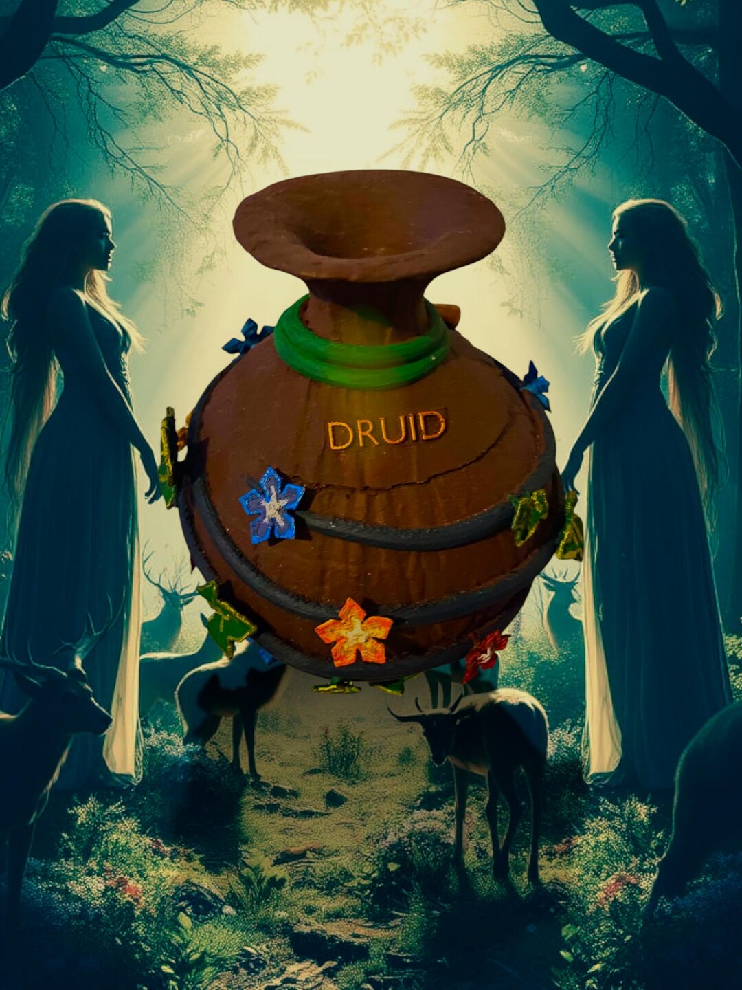 3D Printed Hand Painted Druid Coin Purse Container Ideal Dnd Gift for ...