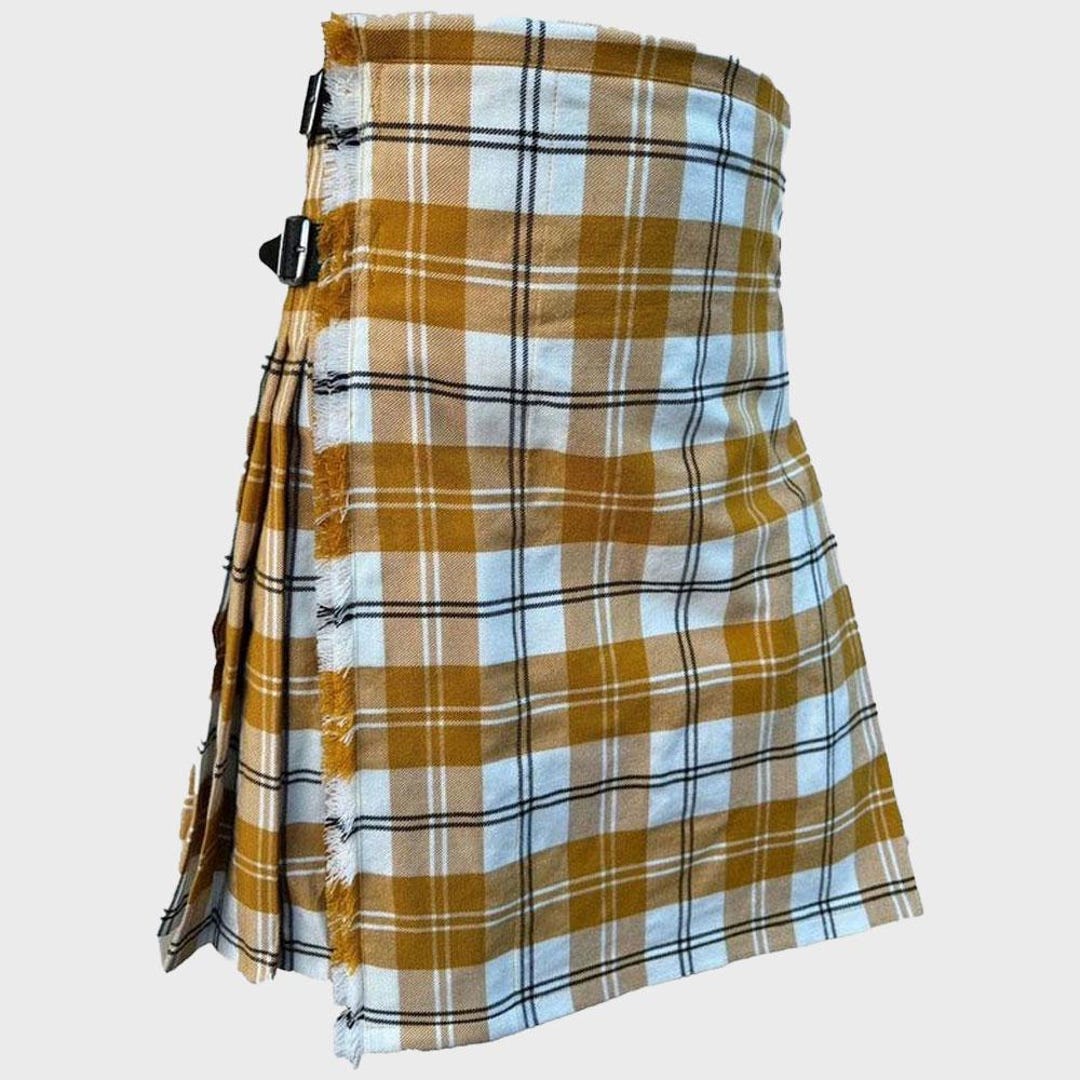 Scottish Handmade Ailsa Gold Premium Tartan Kilt - Men's Traditional 16 ...